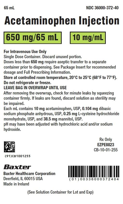 Dailymed Acetaminophen Injection Solution