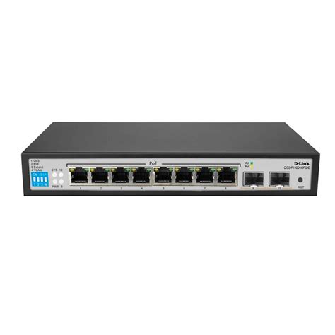 Buy D Link 10 Port 10 100 1000base T Long Range 250m Poe Smart Switch With 8 Poe Ports 2 Sfp