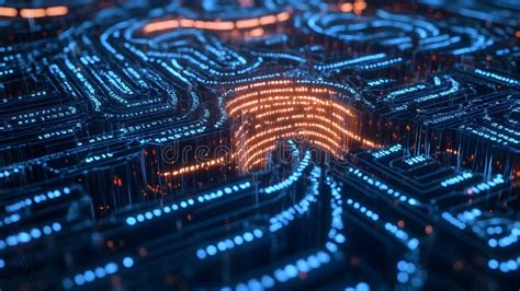 an abstract representation of ai as a glowing neural network stock