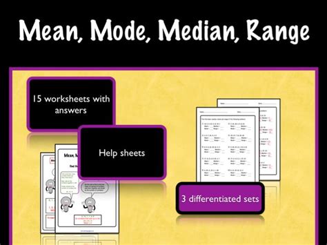 Averages Mean Mode Median And Range Ks2 3 Worksheets Teaching Resources