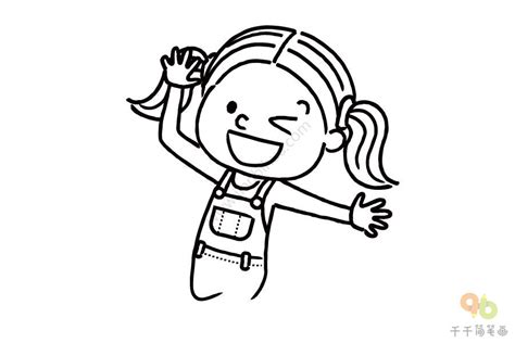 跳远运动员 女孩简笔画 女孩简笔画