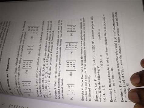exercises 1 apply the gram schmidt algorithm to