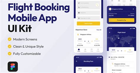 Flight Booking Mobile App Ui Kit Ux And Ui Kits Ft Flight And Mobile