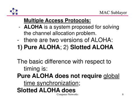 PPT COMPUTER NETWORKS Data Link Layer The Medium Access Control Sublayer PowerPoint