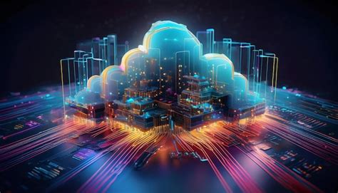 an abstract representation of cloud computing infrastructure premium
