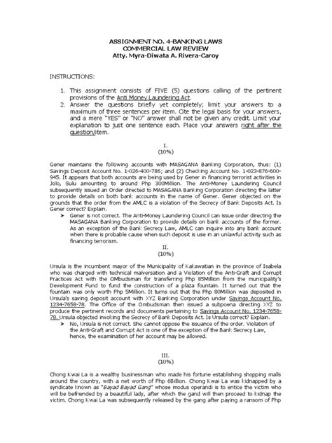 Banking Assignment 4 Pdf Money Laundering Banks Banking Assignment 4 Pdf Money Laundering Banks