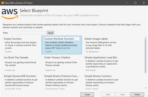 Visual Studio Custom Runtime Function Template Doesn T Work Issue 479 Aws Aws Lambda Dotnet