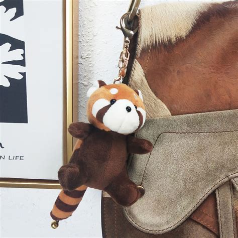 Red Panda Plush Bag Charm Stuffed Animal Keychain Keaiart