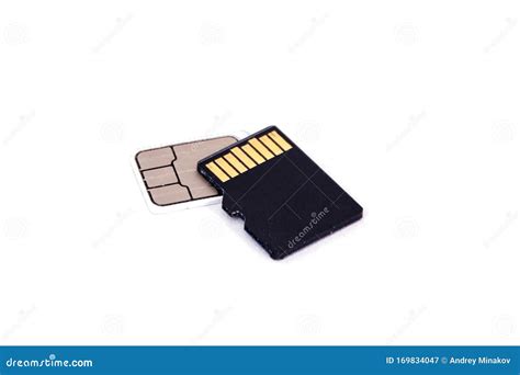 MicroSD Memory Card On Micro SIM Card Isolated Stock Image Image Of Drive Isolated