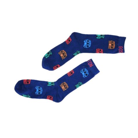 Mbta Train Pattern Socks Indigo Sidetrack Products