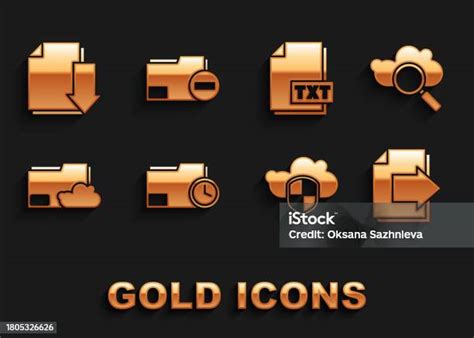 시계가 있는 문서 폴더 검색 클라우드 컴퓨팅 다음 페이지 화살표 구름과 방패 저장 텍스트 문서 Txt 파일 다운로드 및 빼기 아이콘을 설정합니다 벡터 개념에 대한 스톡 벡터