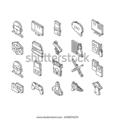 Geek Nerd Gamer Collection Isometric Icons Stock Vector Royalty Free 2430076255 Shutterstock