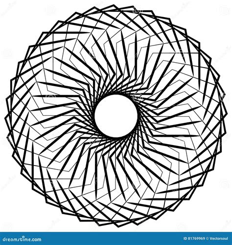 Abstract Geometric Spiral Element With Intersecting Lines Stock Vector Illustration Of Rosette