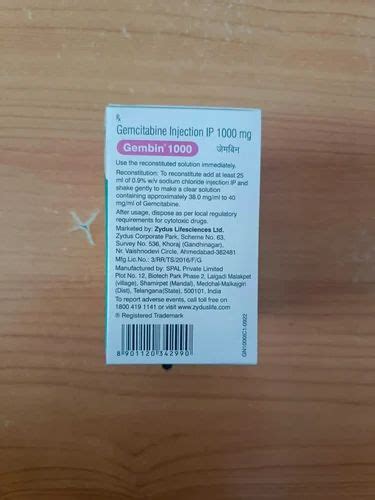 Gemibine 1000 Mg Injection At Best Price In Kolkata By Trinity Sales