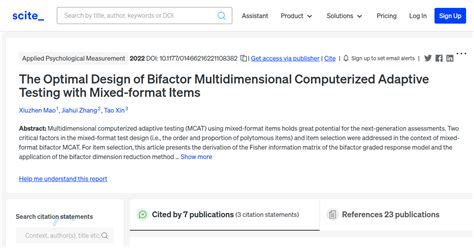 The Optimal Design Of Bifactor Multidimensional Computerized Adaptive Testing With Mixed Format