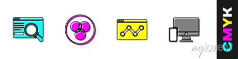 Set Ui Or Ux Design Rgb And Cmyk Color Mixing Website Statistic Wall Stickers Screen