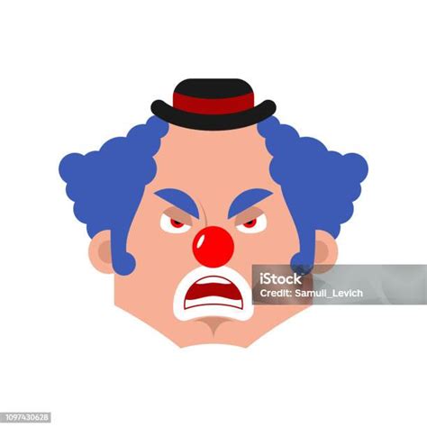 광대 화가 감정 아바타입니다 사악한 Emoji 코미디언입니다 어릿광대 얼굴입니다 벡터 일러스트 레이 션 가발에 대한 스톡 벡터 아트 및 기타 이미지 Istock