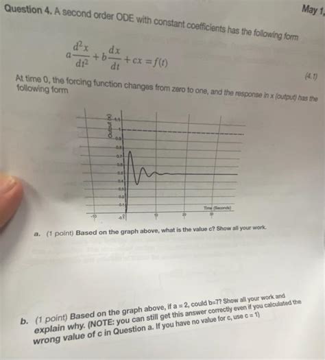 solved question 4 a second order ode with constant