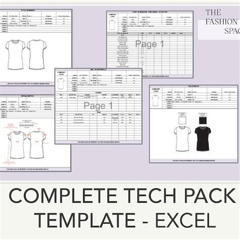 Tech Pack Template Etsy