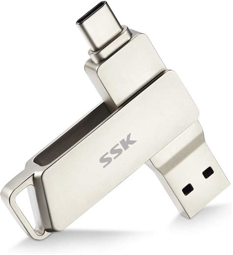 Ssk 128gb Usb C Flash Drive Up To 200mb S Transfer Speed Dual Connectors 2 In 1 Type C Usb 3 2