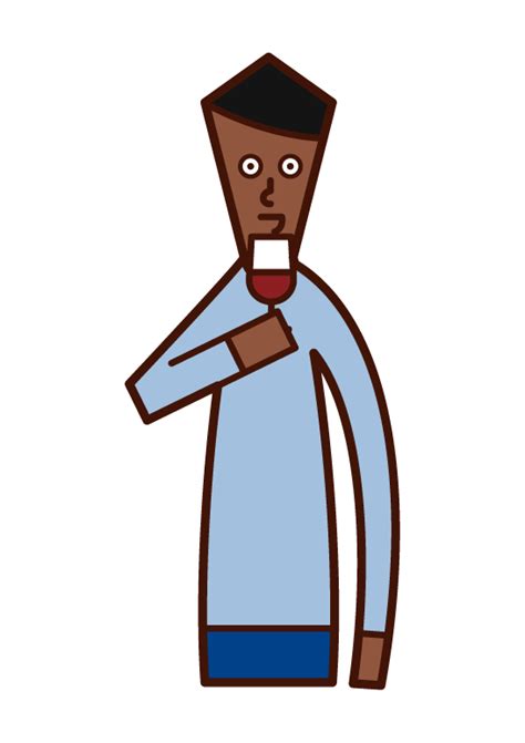 와인 마시는 사람 남성의 그림 무료 일러스트 소재집 Kukukeke