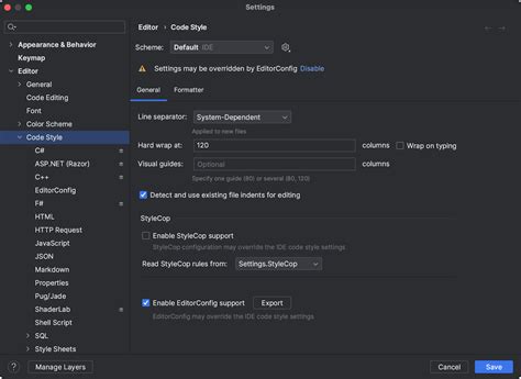 Editorconfig Code Style And Configuring Code Inspections The Net Tools Blog