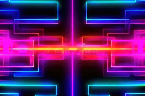 Abstract Neon Lights Background Created With Generative Ai Technology Stock Illustration