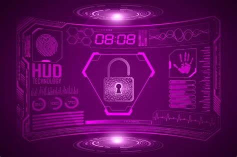 Premium Vector Padlock Hud Future Technology Concept Background