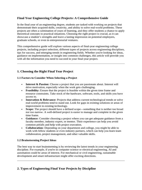 Final Year Engineering College Projects Pdf Internet Of Things