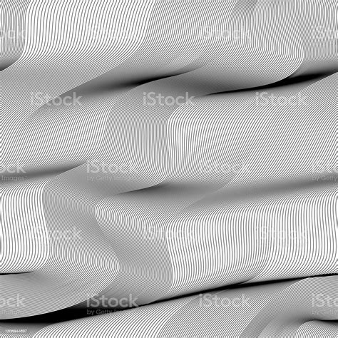 Abstract Vector Seamless Moire Pattern With Waving Curling Lines