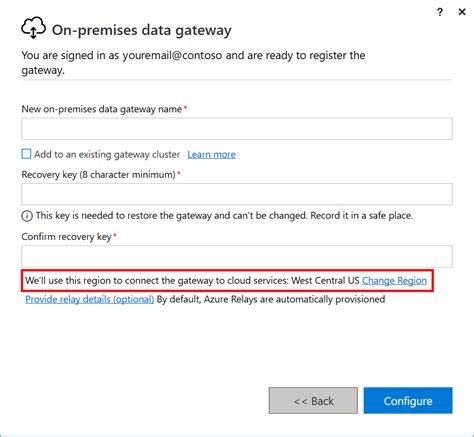 온 프레미스 데이터 게이트웨이에 대한 데이터 센터 지역 설정 microsoft learn