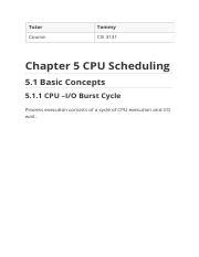 CPU Scheduling: Basic Concepts and Scheduling Algorithms | Course Hero