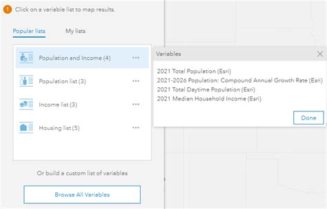 Customize Popular Variable Lists In Business Analyst