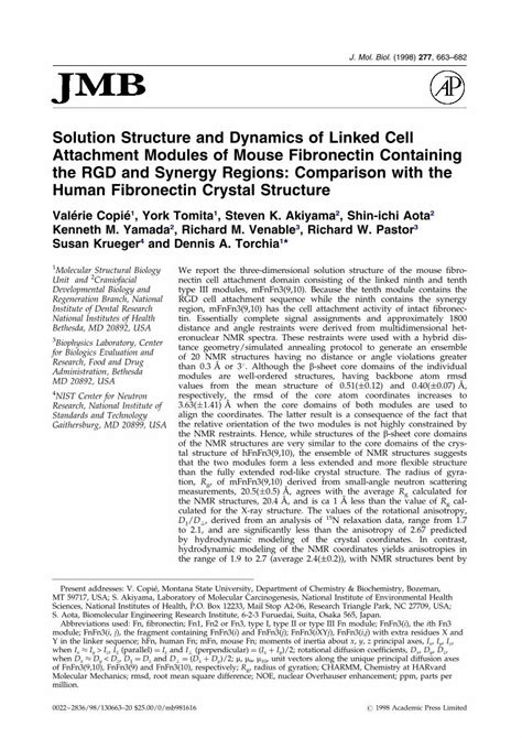 Pdf Solution Structure And Dynamics Of Linked Cell Attachment Modules