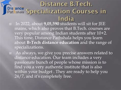 Ppt Distance B Tech Specialization Courses In India Powerpoint