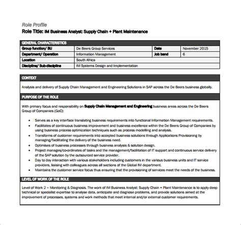 11 Business Analyst Job Description Templates Free Sample Example