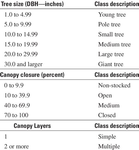 Standard Structure Classes That Along With Disturbance History Define