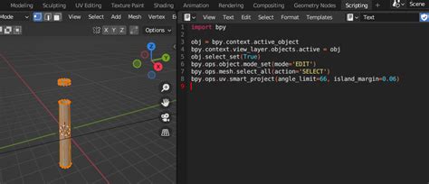 python different result when executing bpy ops uv smart project