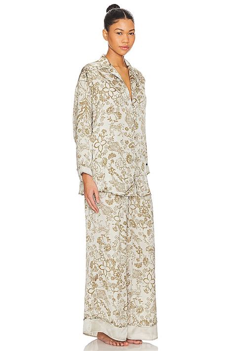 Free People Dreamy Days Pajama Set In Earth Combo Revolve