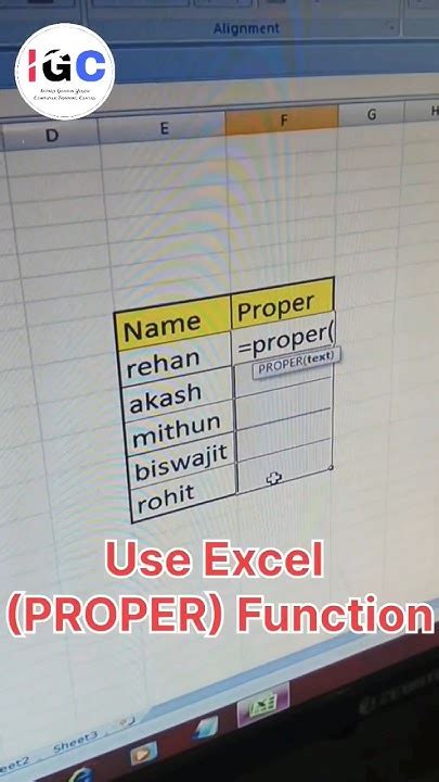 Use Excel Proper Function Excel New Trick Youtubeshorts Viral