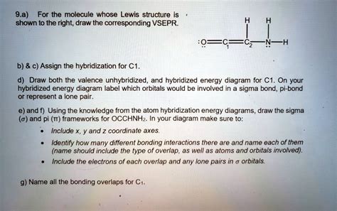 Solved 9 A For The Molecule Whose Lewis Structure Is Shown To The Right Draw The