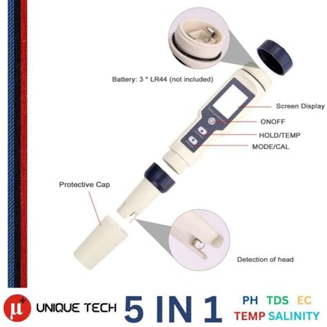 Jual Alat Uji Kualitas Air 5 In 1 Ph Ec Tds Salinitas Termometer Digital Di Seller Winter