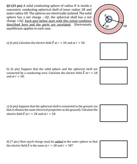 Solved Q3-(25 ﻿pts) ﻿A solid conducting sphere of radius R | Chegg.com