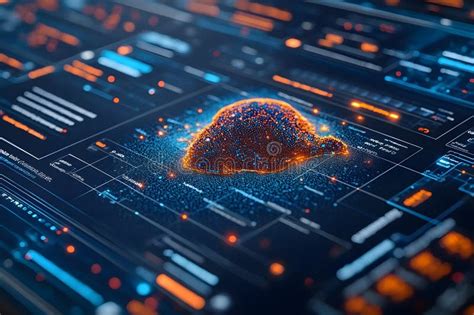 futuristic ai data visualization with digital interface elements
