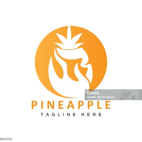 파인애플 로고 디자인 신선한 과일 벡터 농장 일러스트 레이 션 과일 제품 브랜드 라벨 0명에 대한 스톡 벡터 아트 및 기타