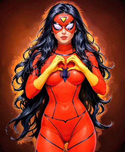 Spider Woman Jessica Drew heart hands by CathryneDelamort on DeviantArt