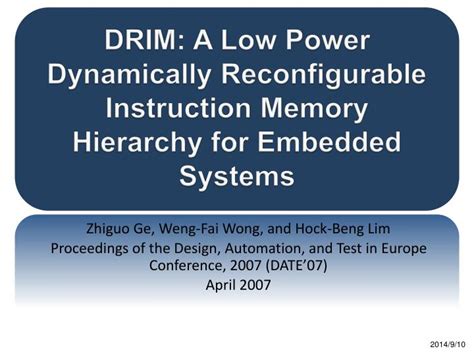 ppt drim a low power dynamically reconfigurable instruction memory
