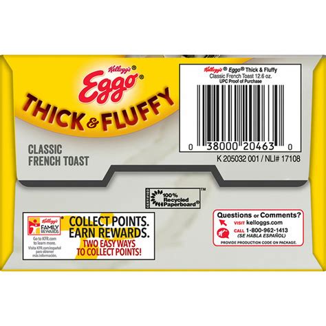 Kelloggs Eggo Frozen French Toast Frozen Breakfast Classic 12 6 Oz