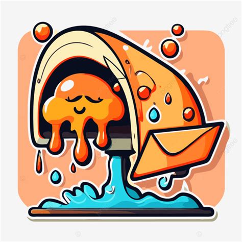 메일 아이콘 벡터 스티커 클립 아트 안에 오렌지 달걀이 들어 있는 오렌지 봉투의 귀여운 만화 그림 상표 클립 아트 Png 일러스트 및 벡터 에 대한 무료 다운로드