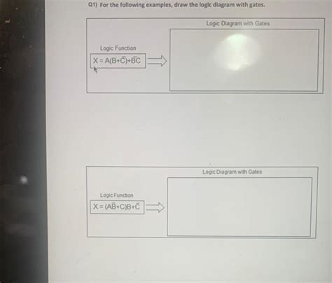 Solved Q For The Following Examples Draw The Logic Chegg